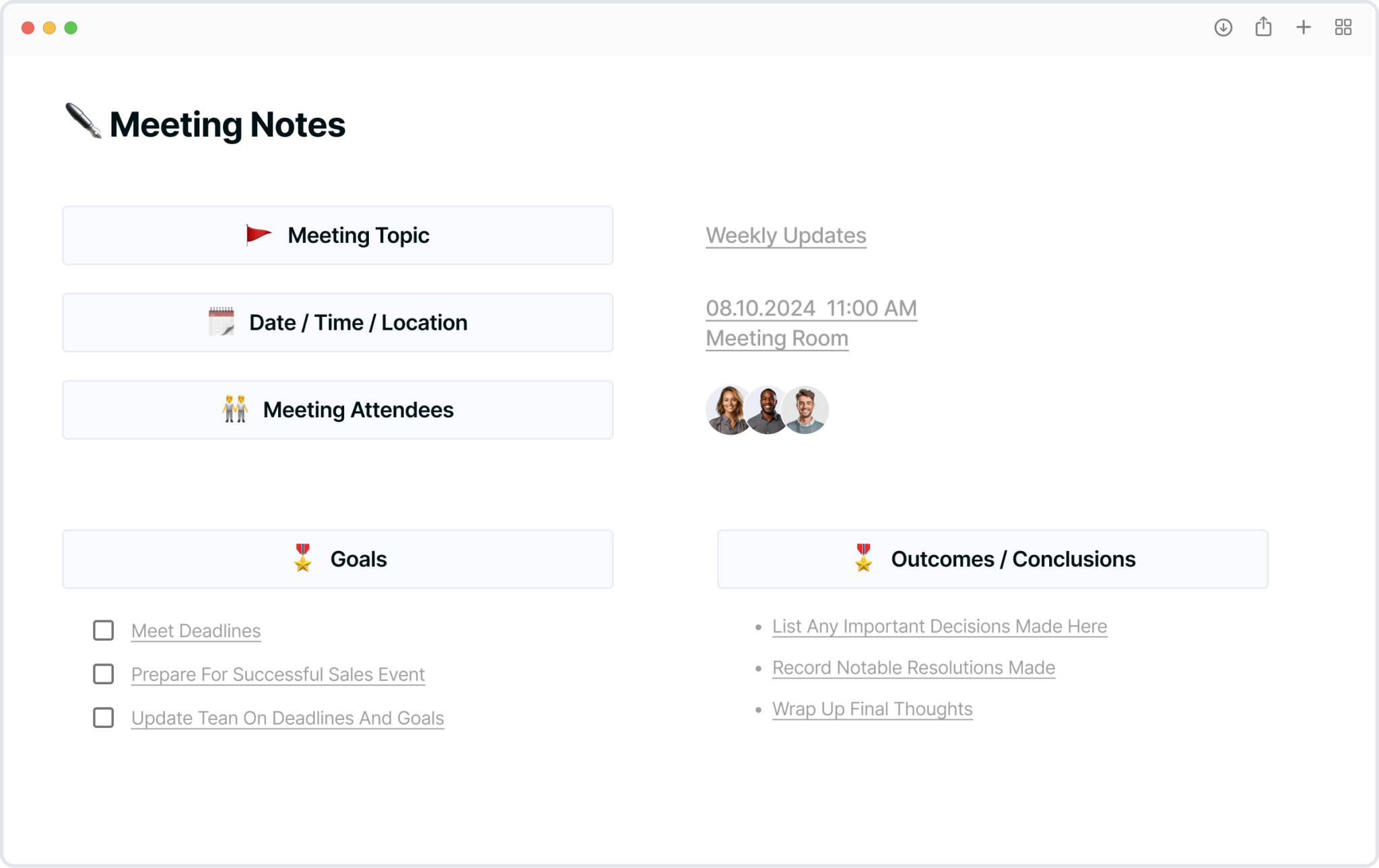 Effective Meeting Notes: Templates, Tips, and Free Examples ...